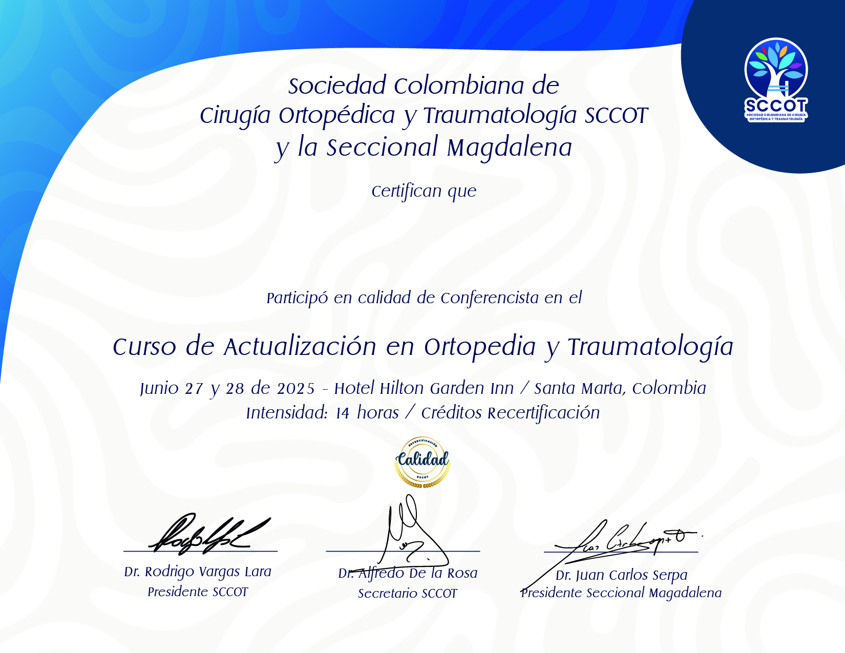 Certificados SCCOT
